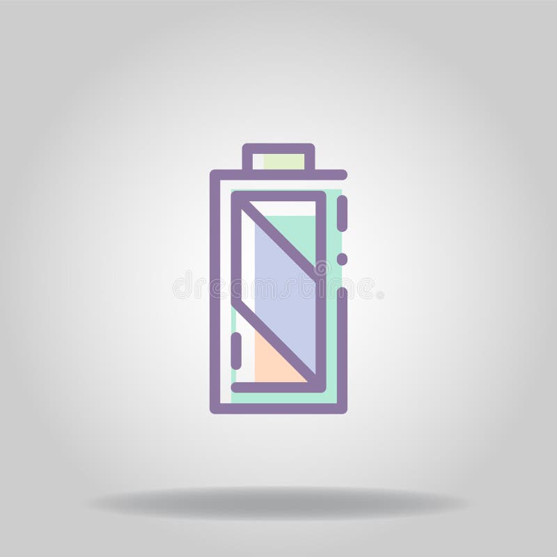 Battery Full Icon or Logo in Pastel Color Stock Vector - Illustration ...