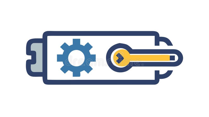 Battery Gear Wrench Icon, Power System Engineering, Vector Design ...