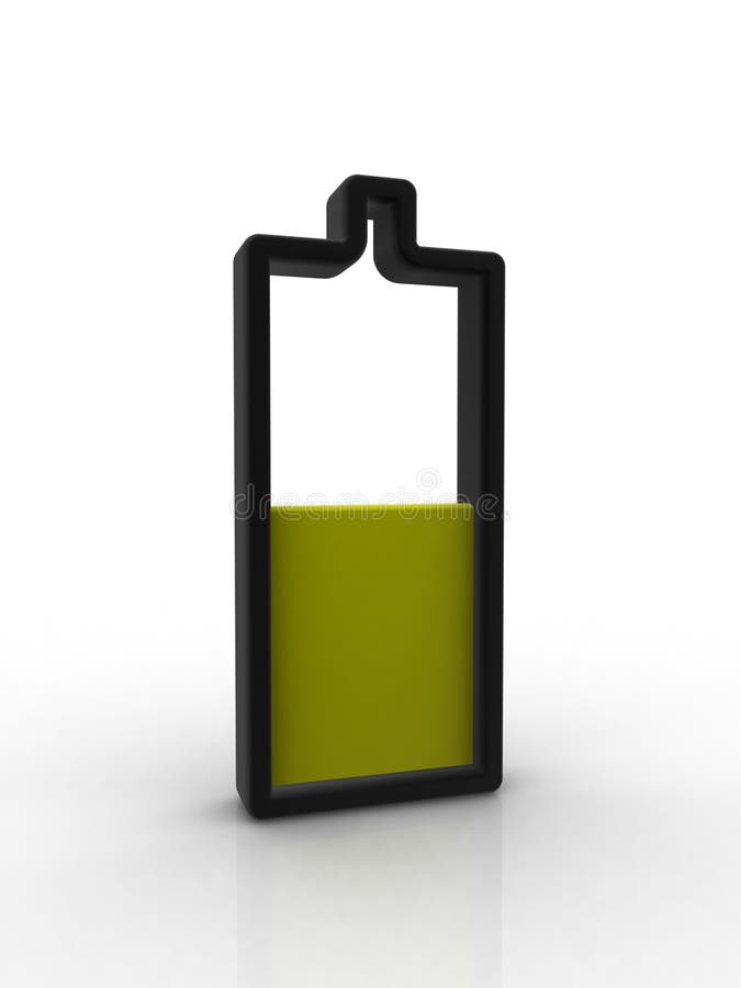 Battery half full stock image. Image of current, rechargeable - 13985701
