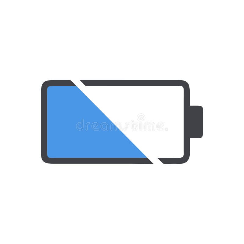 Battery Half Level Sign Icon. Low Electricity. Stock Vector ...