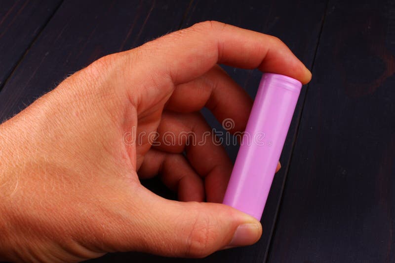 The 18650 Battery in the Hand is a Popular Battery Stock Image - Image ...