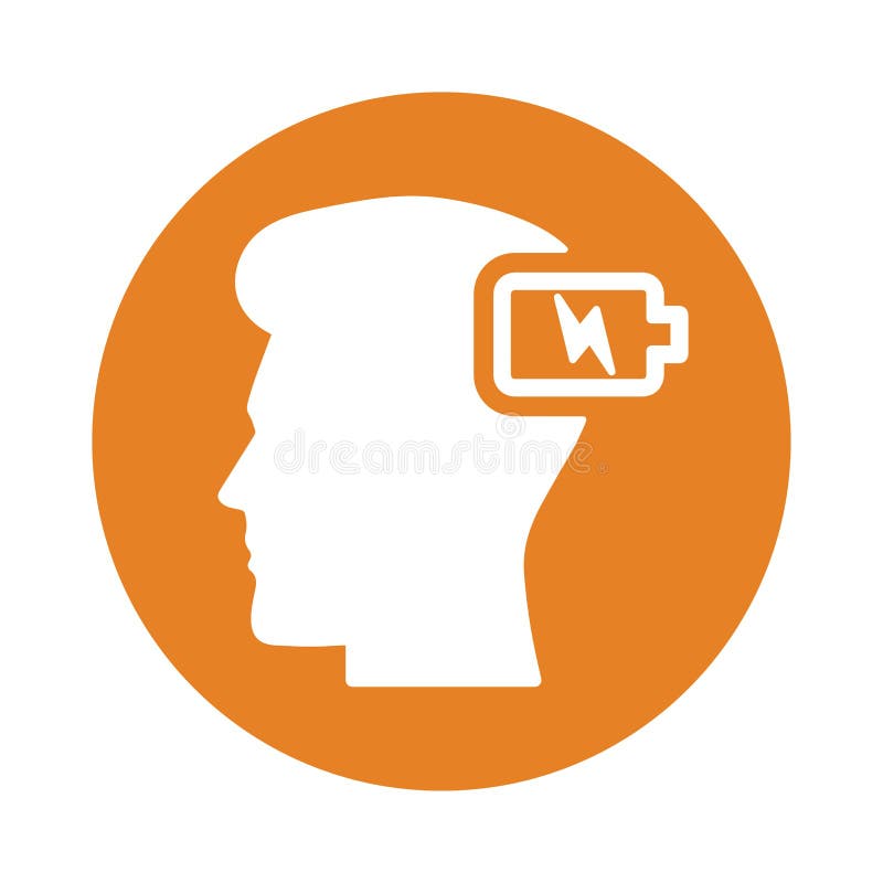 Battery on Head Icon, Brain Refresh Vector Stock Vector - Illustration ...