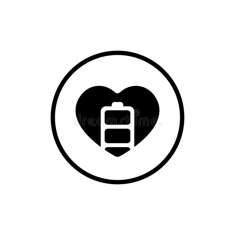 Battery Health Icon Vector. Charging Heart Logo Stock Vector ...