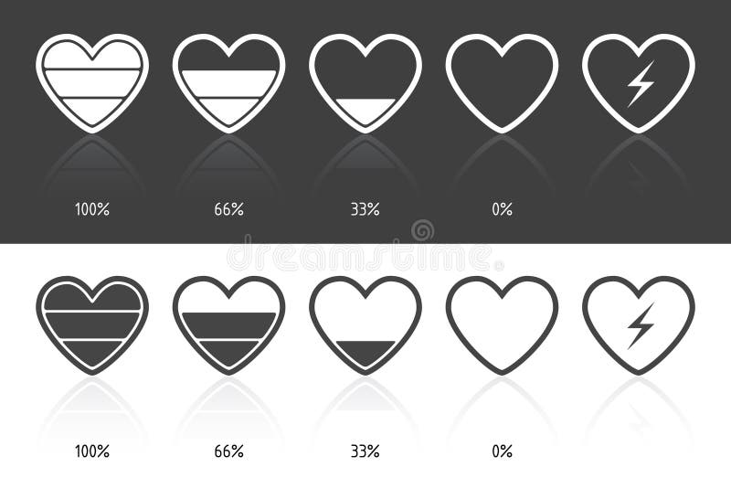 Battery heart stock vector. Illustration of full, empty - 28966200