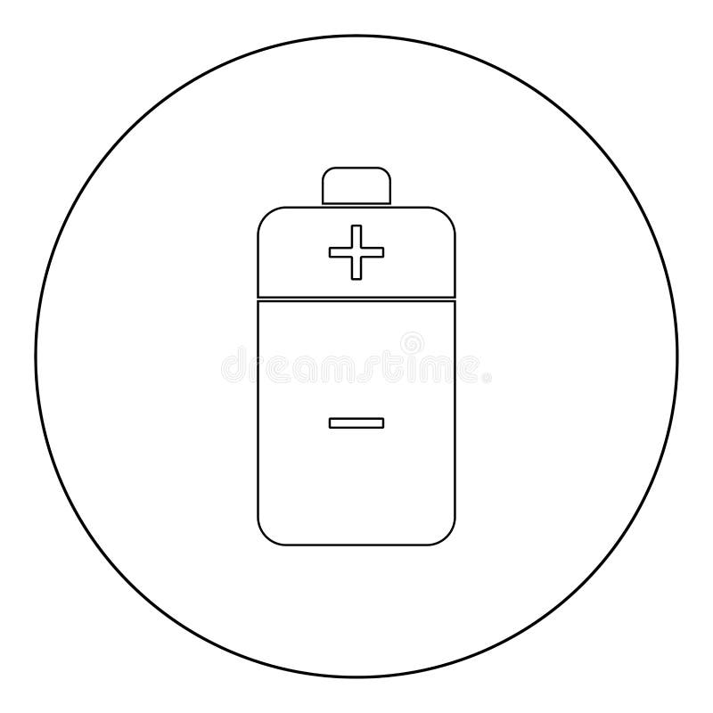 Battery Icon Black Color in Circle Stock Vector - Illustration of ...