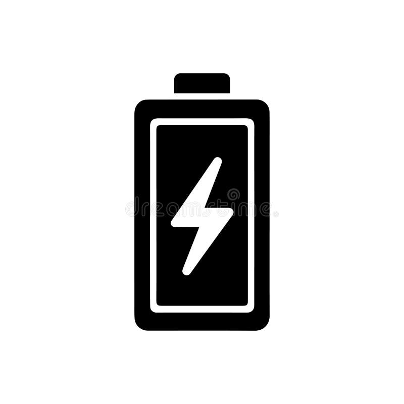 Battery Icon. Black Symbol of Battery Stock Vector - Illustration of ...