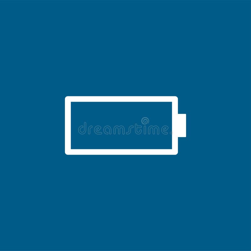 Battery Icon on Blue Background. Blue Flat Style Vector Illustration ...