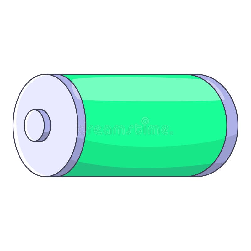 Battery Icon, Cartoon Style Stock Vector - Illustration of alkaline ...