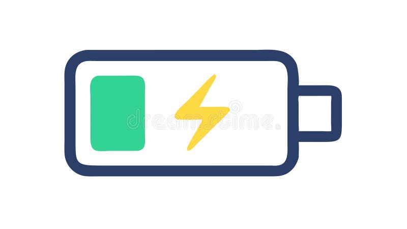 Battery Icon with Charging Bolt Symbol, Indicating Power Status ...