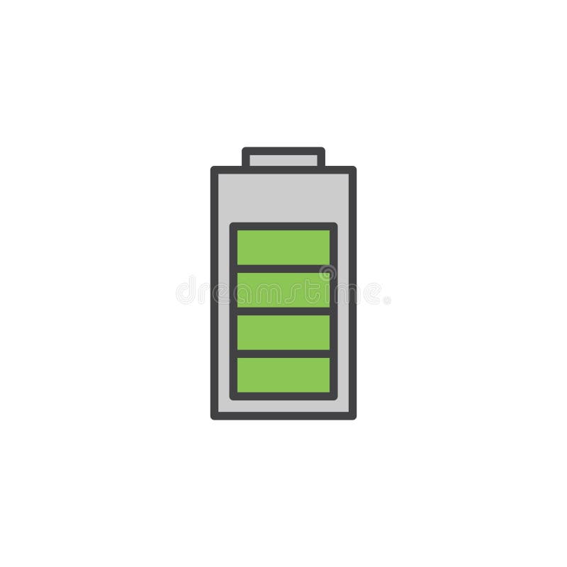 Battery Icon in Colored Version Stock Vector - Illustration of phone ...