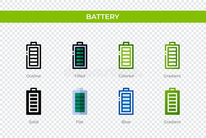 Battery Icon in Different Style. Battery Vector Icons Designed in ...