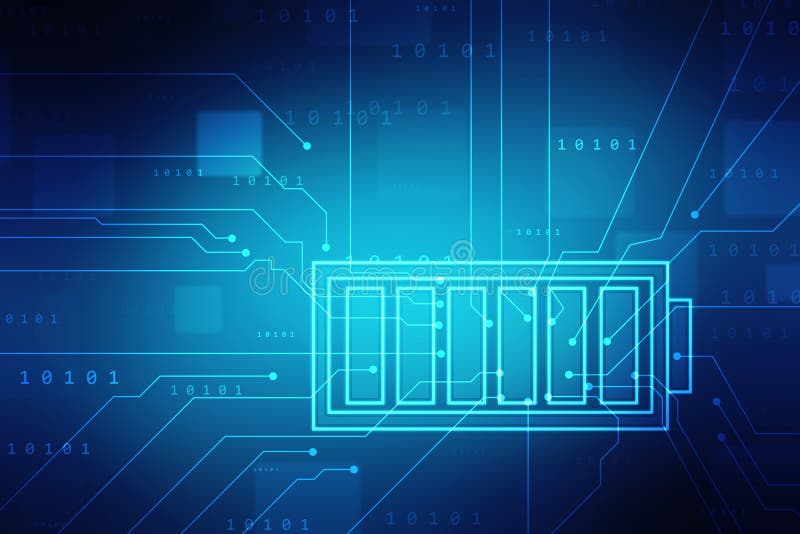 Battery Icon in Digital Background,Power and Energy Background.Energy ...