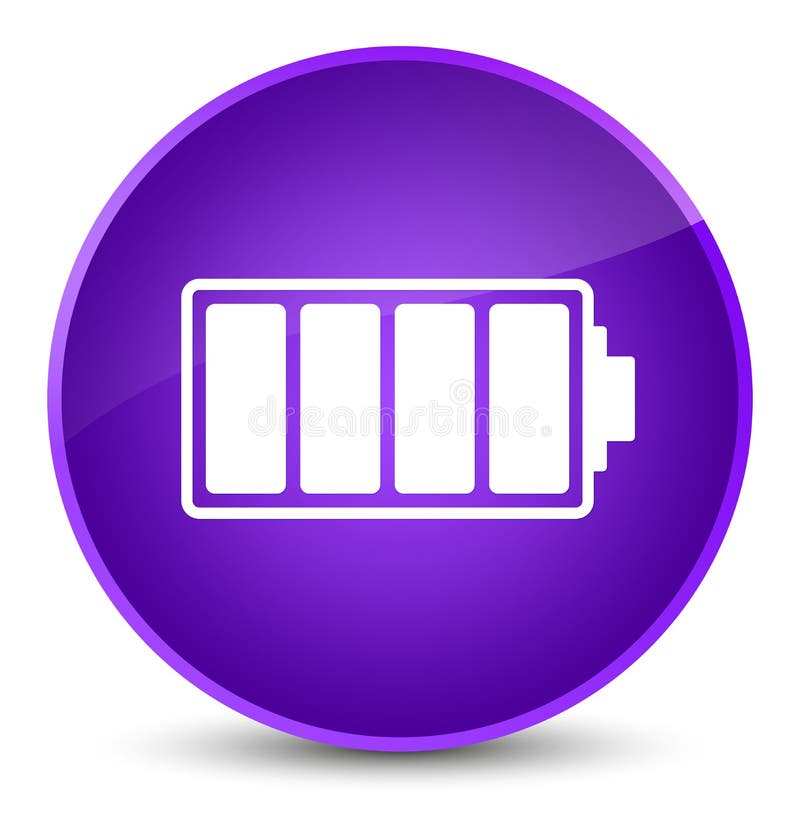 Battery Icon Elegant Purple Round Button Stock Illustration ...
