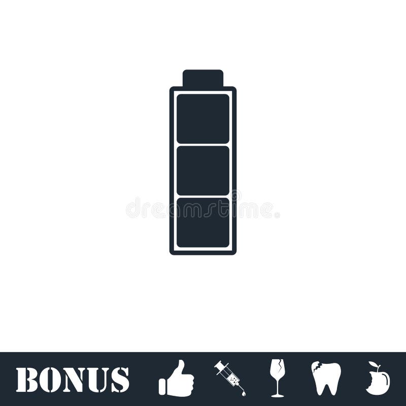 Battery icon flat stock vector. Illustration of electronics - 151738141