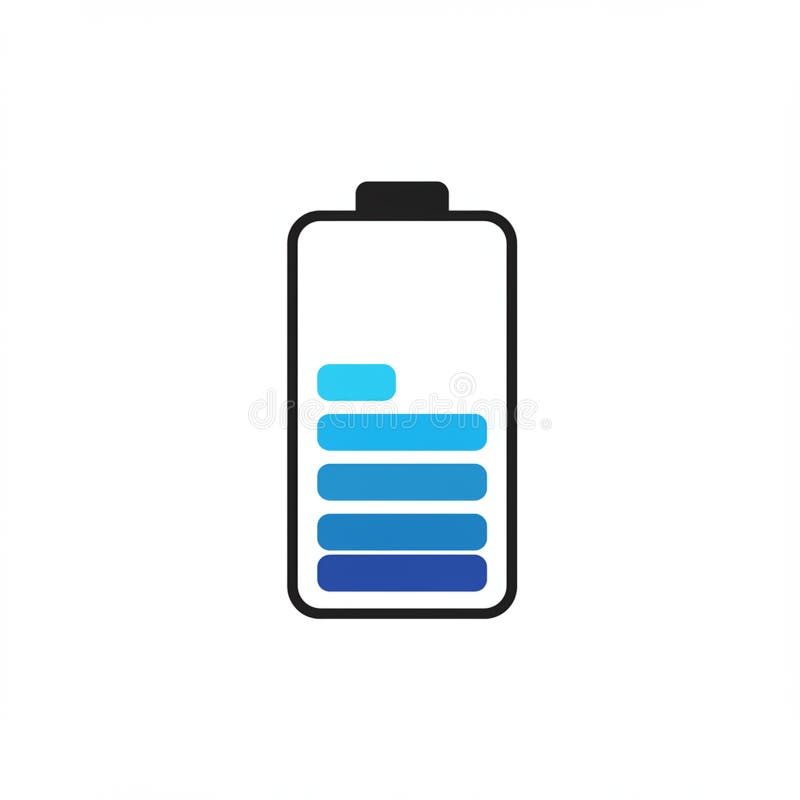 Battery Icon Illustration with a Gradient Fill, Displaying Partial ...