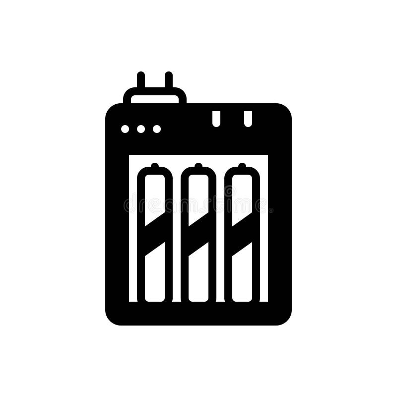 Black Solid Icon for Battery, Phone and Devices Stock Illustration ...