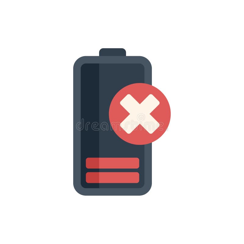 Red Battery Error Logo Charge Warning Symbol Stock Vector ...