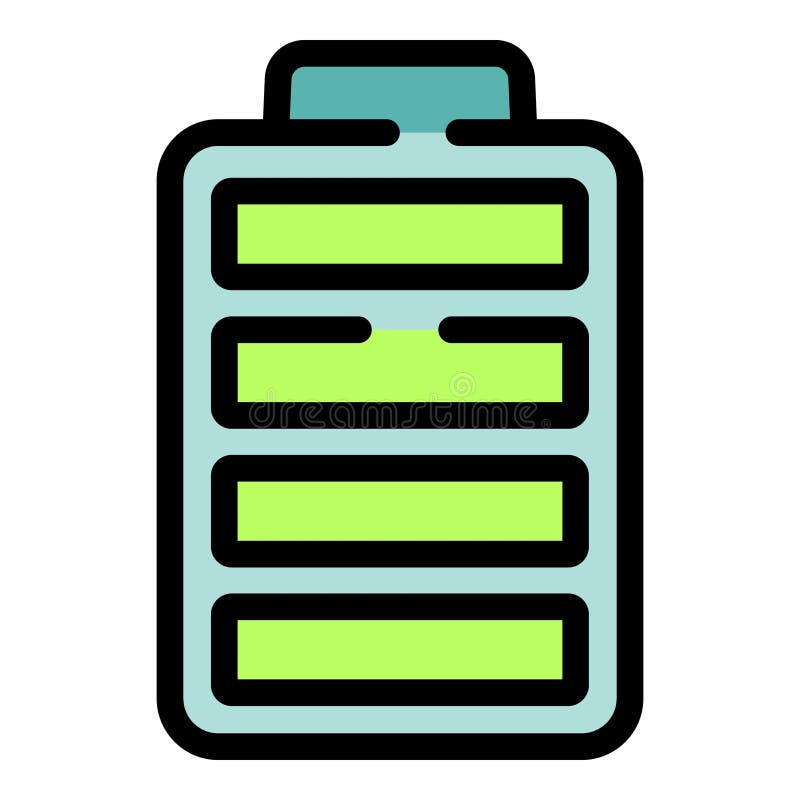 Battery Icon Showing almost Full Charge Status Stock Vector ...