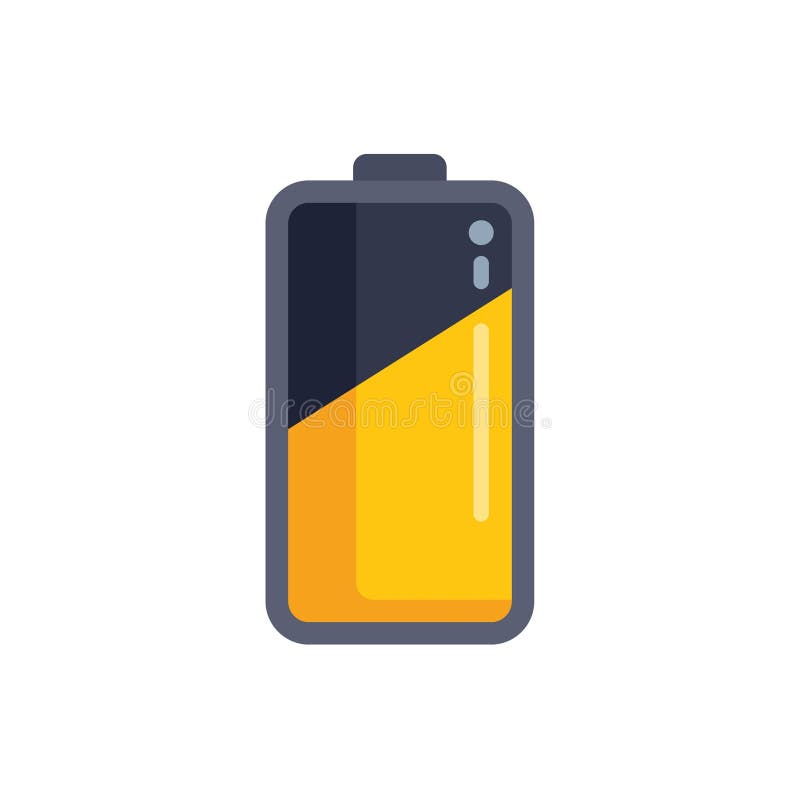 Battery Icon Showing Half Charge Level Indicator Symbol Stock ...