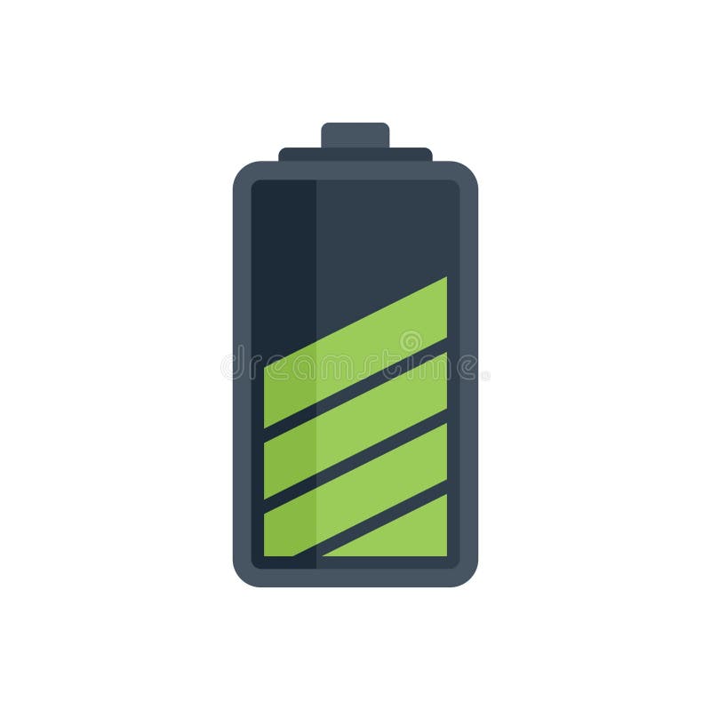 Battery Icon Showing Three Bars Out of Four Charged Stock Illustration ...