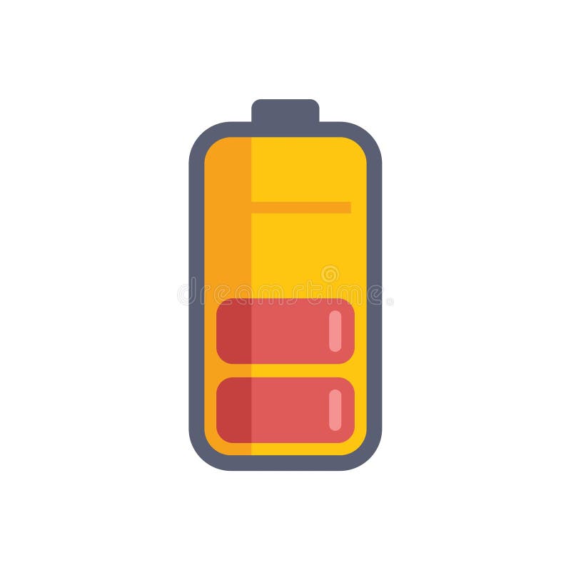 Battery Icon Showing Two Out of Three Bars Charged Stock Vector ...