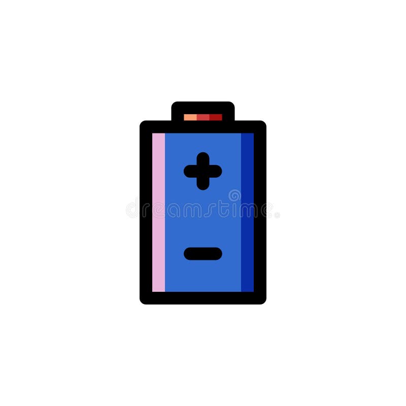 Battery Icon stock vector. Illustration of simple, electronics - 266550049