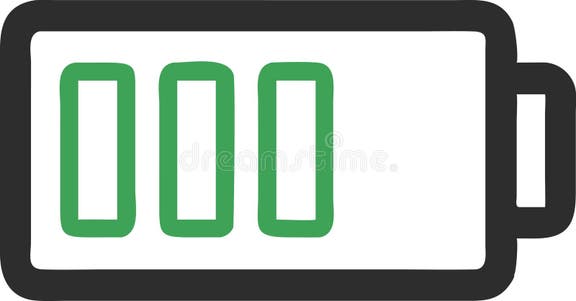 Battery Icon, Three Bars, Charging Status, Simple Design, Vector Design ...