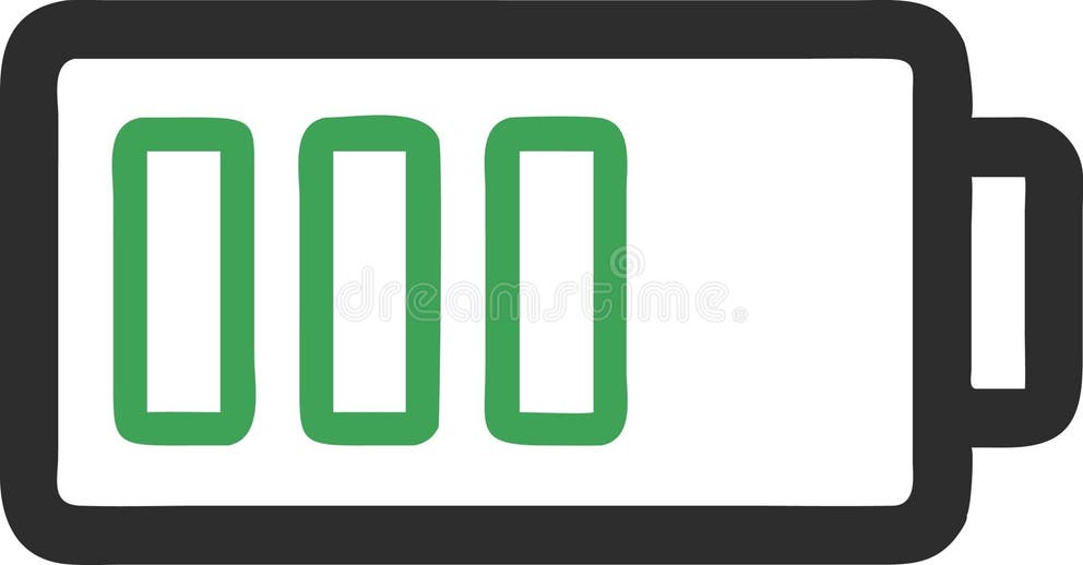 Battery Icon, Three Bars, Charging Status, Simple Design, Vector Design ...