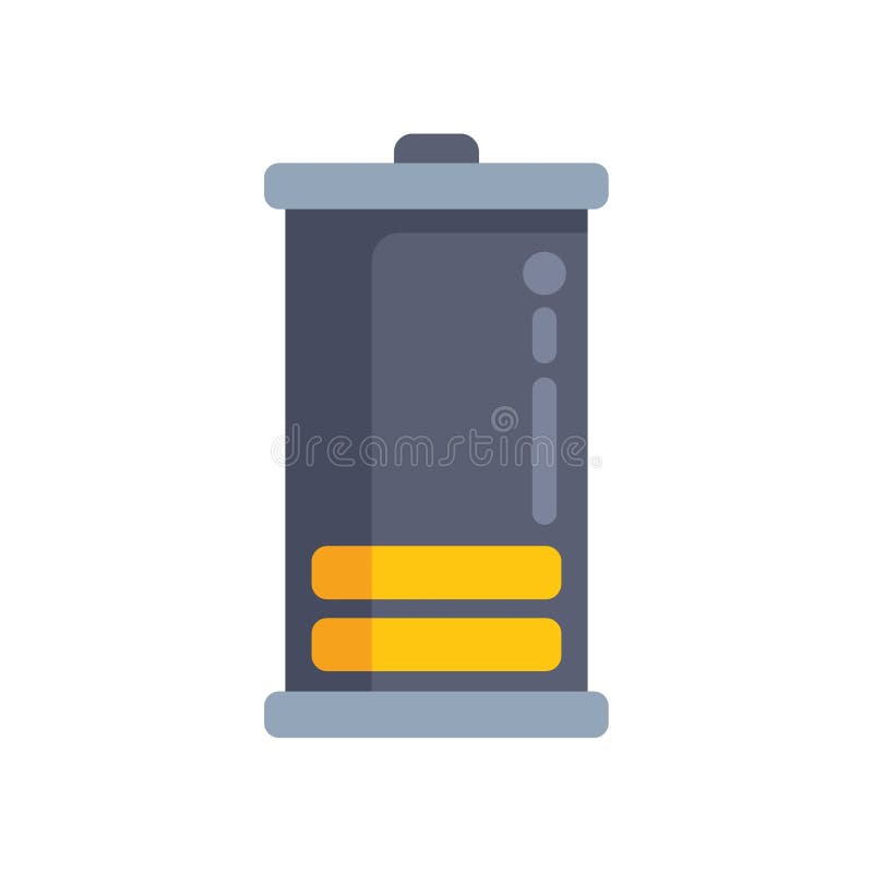 Battery Icon Showing Two Bars of Charge Remaining Stock Illustration ...