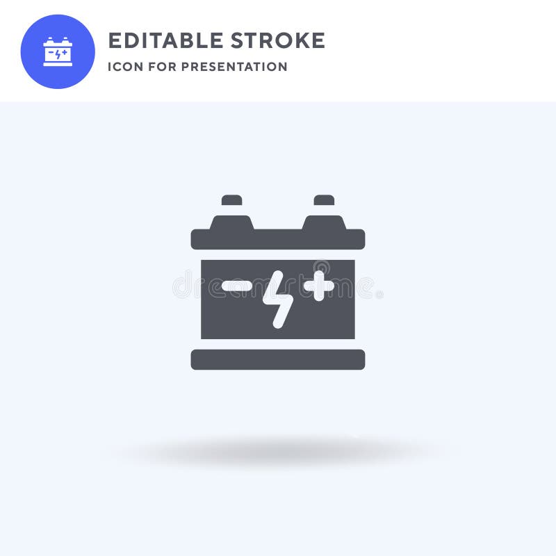 Battery Icon Vector, Filled Flat Sign, Solid Pictogram Isolated on White, Logo Illustration ...