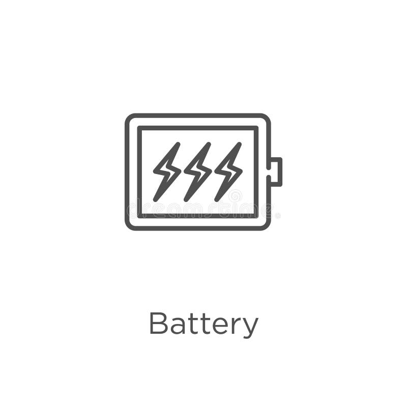 Battery Icon Vector from Data Manager Collection. Thin Line Battery ... Battery Icon Vector from Data Manager Collection. Thin Line Battery ...