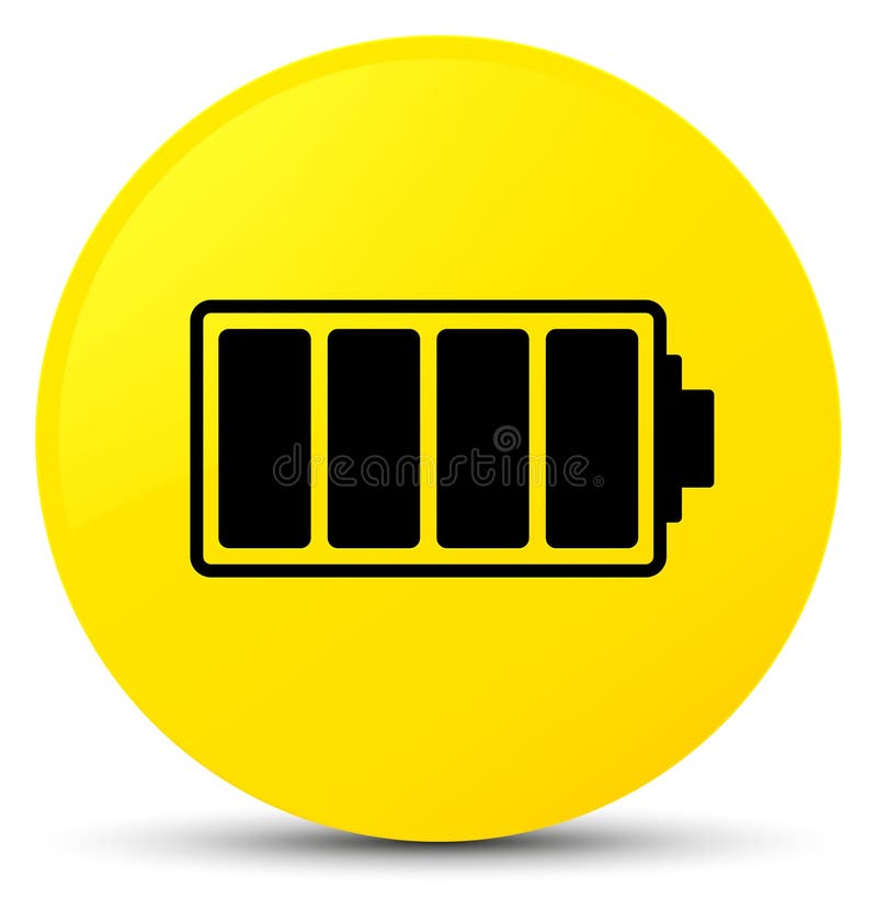 Battery Icon Glassy Orange Round Button Stock Illustration ...