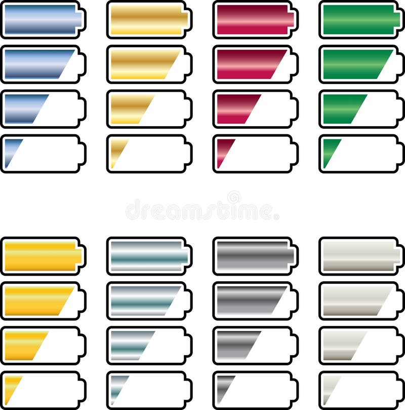 Battery icons set stock vector. Illustration of minus - 30948629