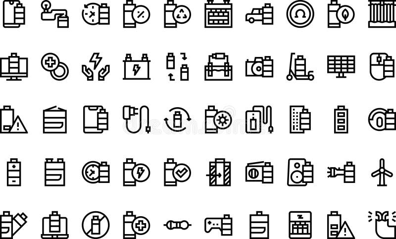 Battery Icons High-Quality Vector Icons Collection with Editable Stroke ...