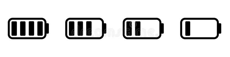 Battery Icons Set. Battery Charging Charge Indicator Icon. Alkaline ...
