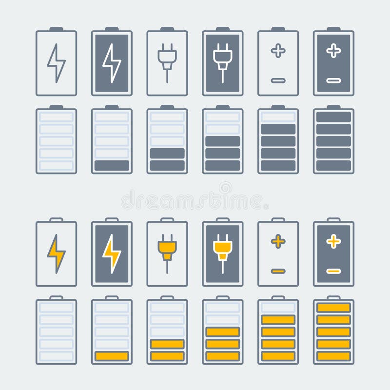 Battery icons set stock vector. Illustration of charge - 67309593