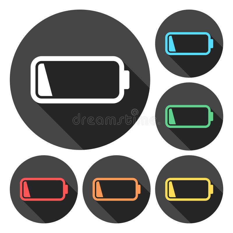 Battery icons set stock vector. Illustration of chrome - 125268684