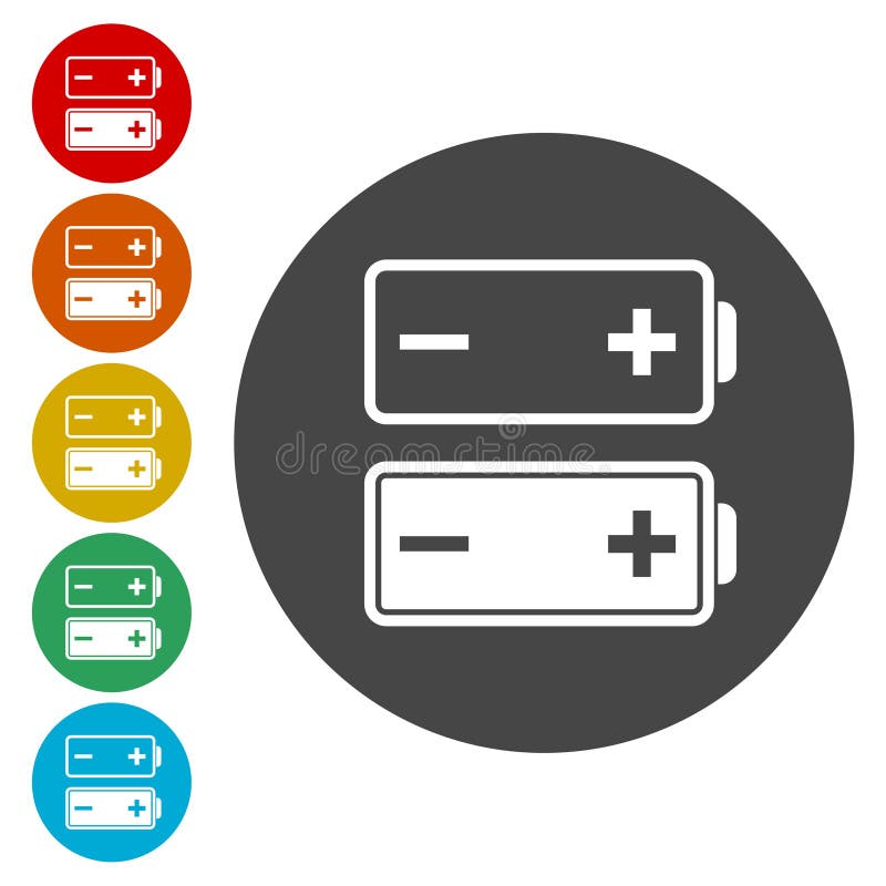 Battery icons set stock vector. Illustration of fuel - 135175795