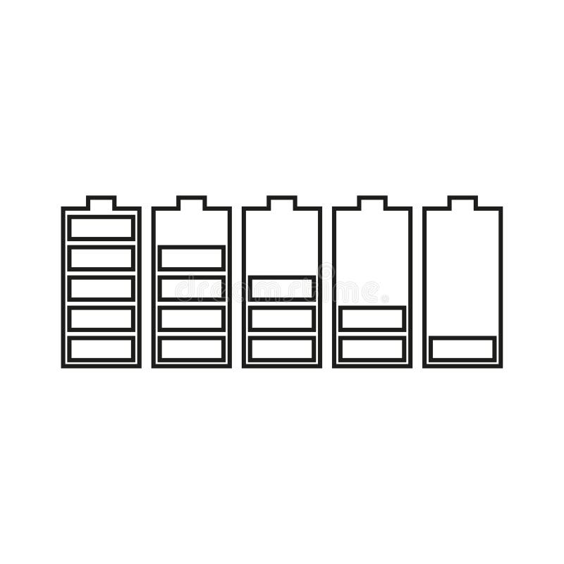 Battery Icons Set. Vector Illustration. EPS 10 Stock Vector ...