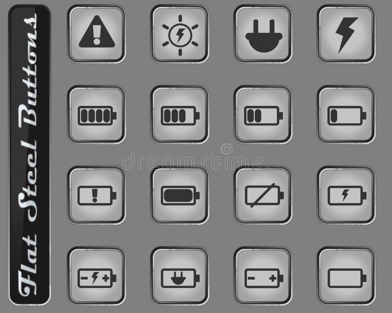 Battery icons set stock vector. Illustration of icon - 132569304
