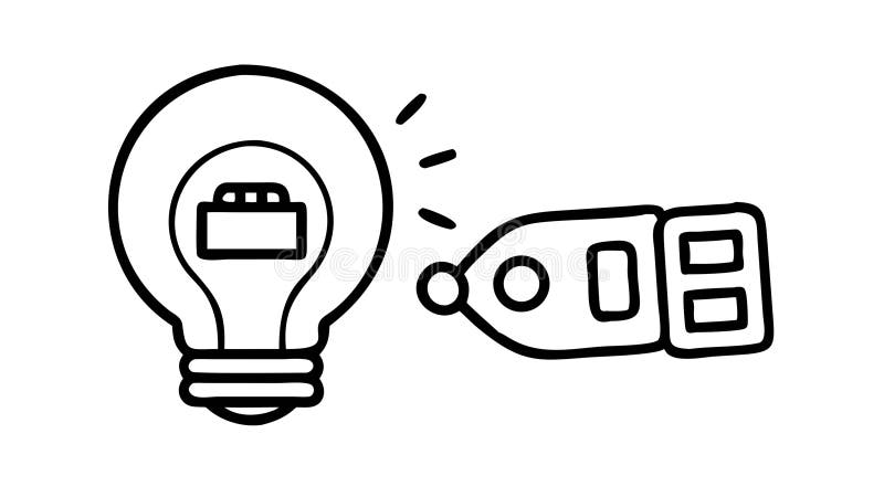 Battery Idea Lightbulb Icon Vector Illustration, Energy Efficiency ...