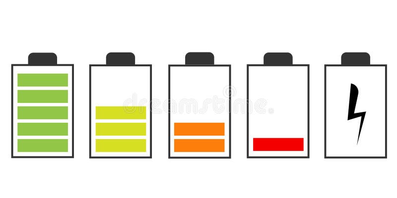 Battery Indicator Icons. Battery Stack Indicator Vector Isolated on ...