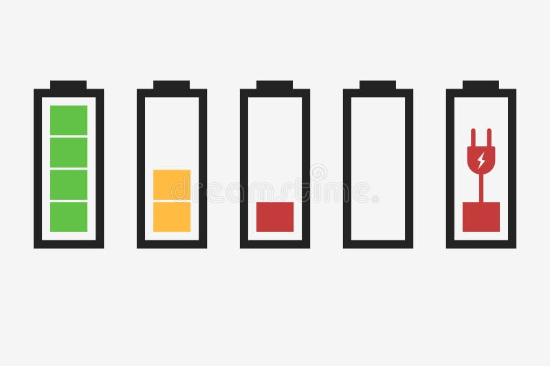 Battery indicator icons stock illustration. Illustration of design ...