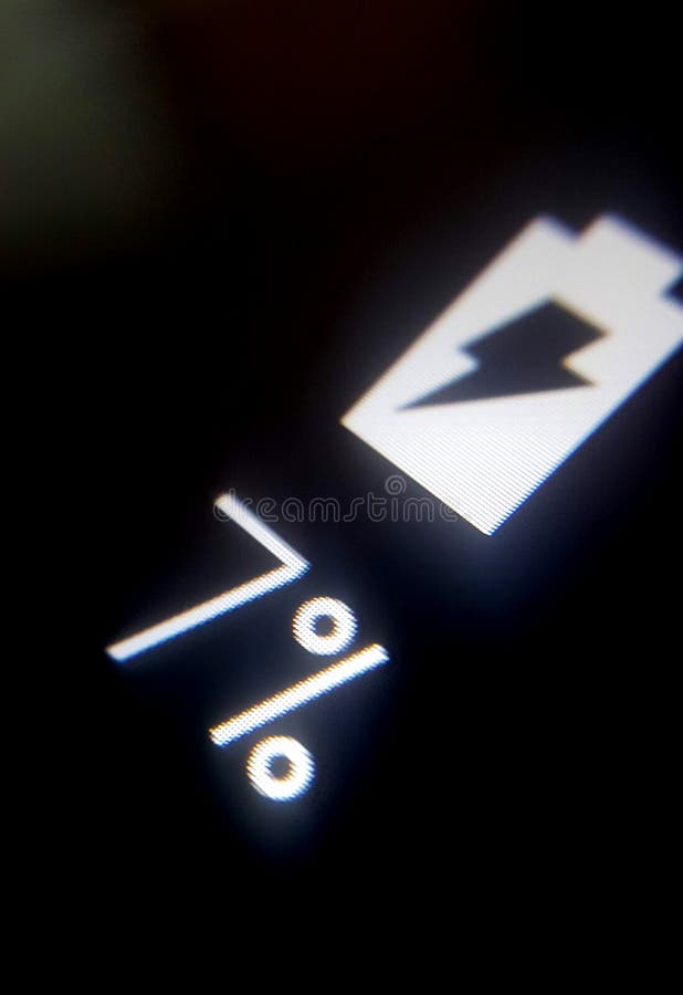 Battery Indicator Level on a Smartphone Screen Image Stock Photo ...