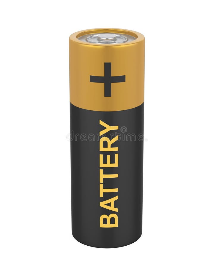 Battery Isolated stock illustration. Illustration of cylinder - 110315473