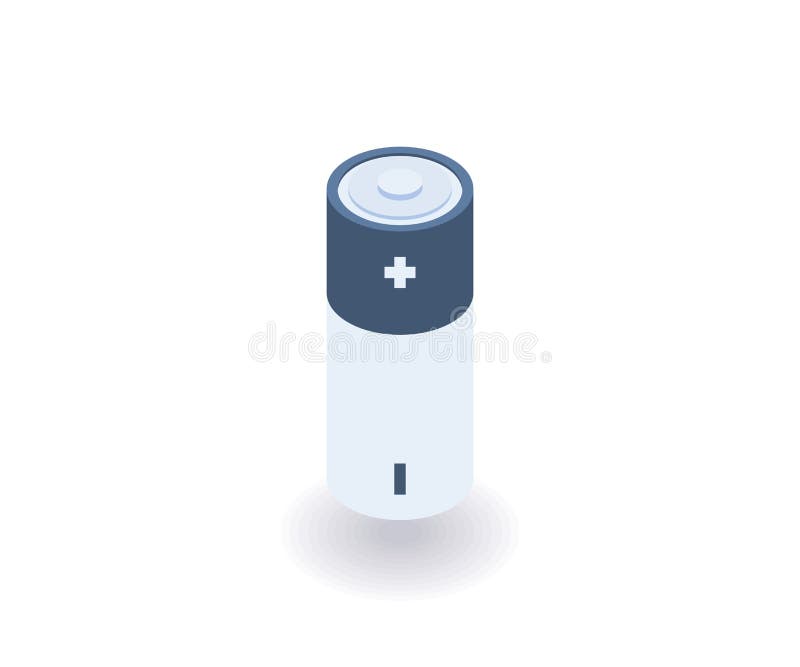 Battery Isometric Icon. Vector 3D Illustration for Web Design Stock ...