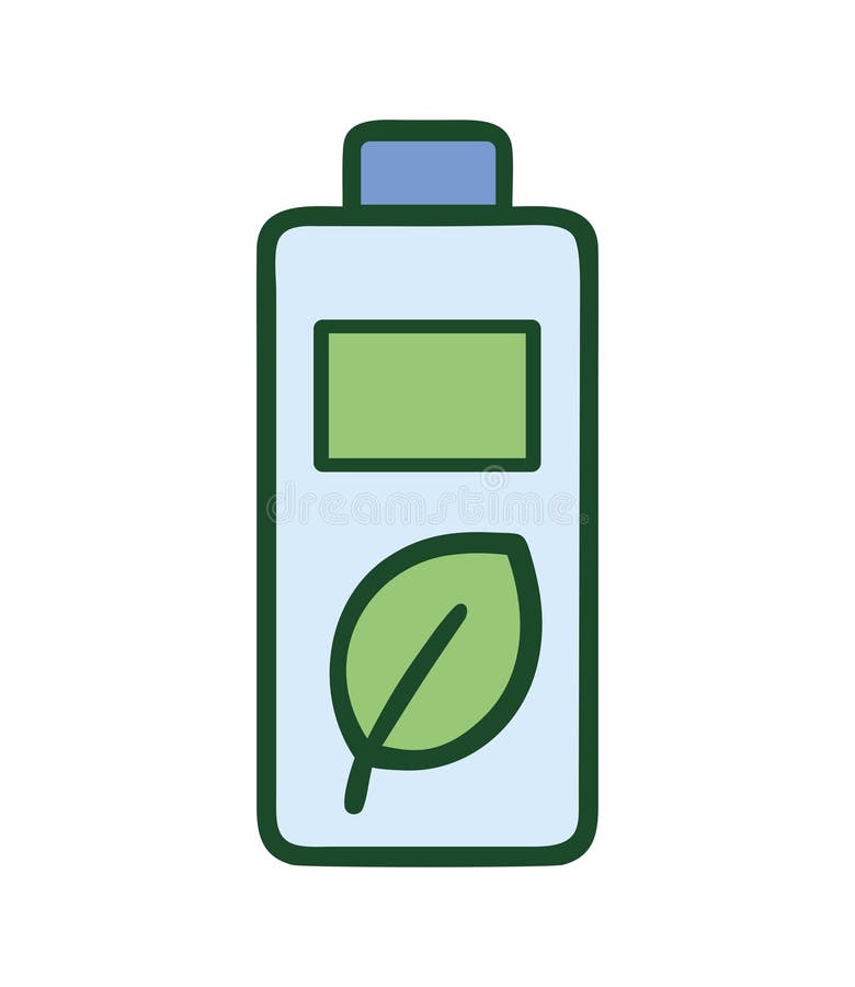 Battery with leaf icon stock illustration. Illustration of ...
