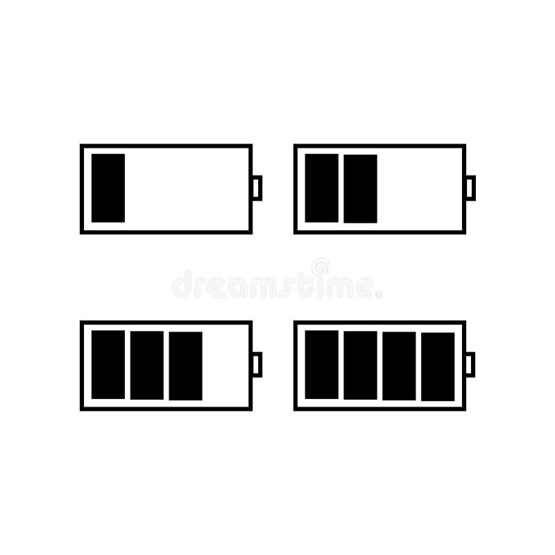 Battery Level Indicator Icon Set Vector Illustration for Banner, Poster ...