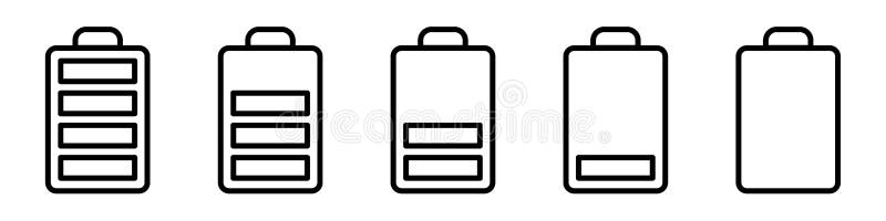 Battery Level Indicator Icons. Battery Vector Icon Set. Battery Life ...