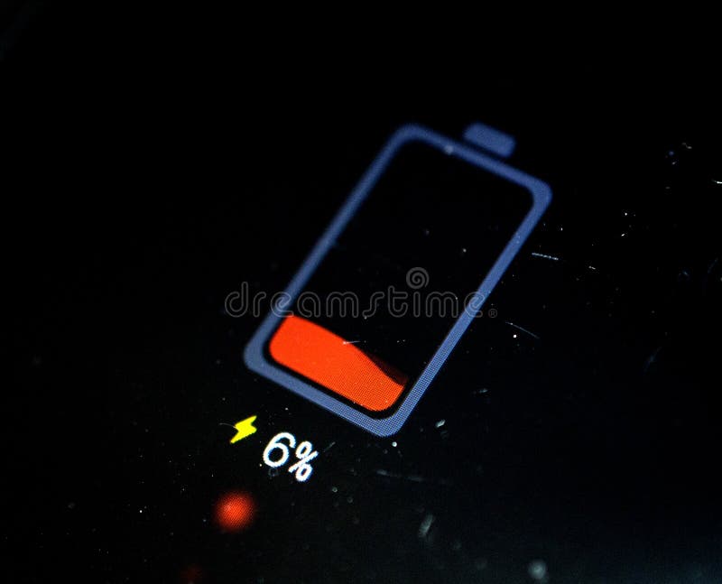 Battery Level Indicator on a Smartphone,black Background Stock Photo ...